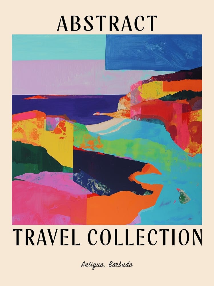 Abstract Travel Collection Poster Antigua Barbuda 6 Art Print by Hue ...