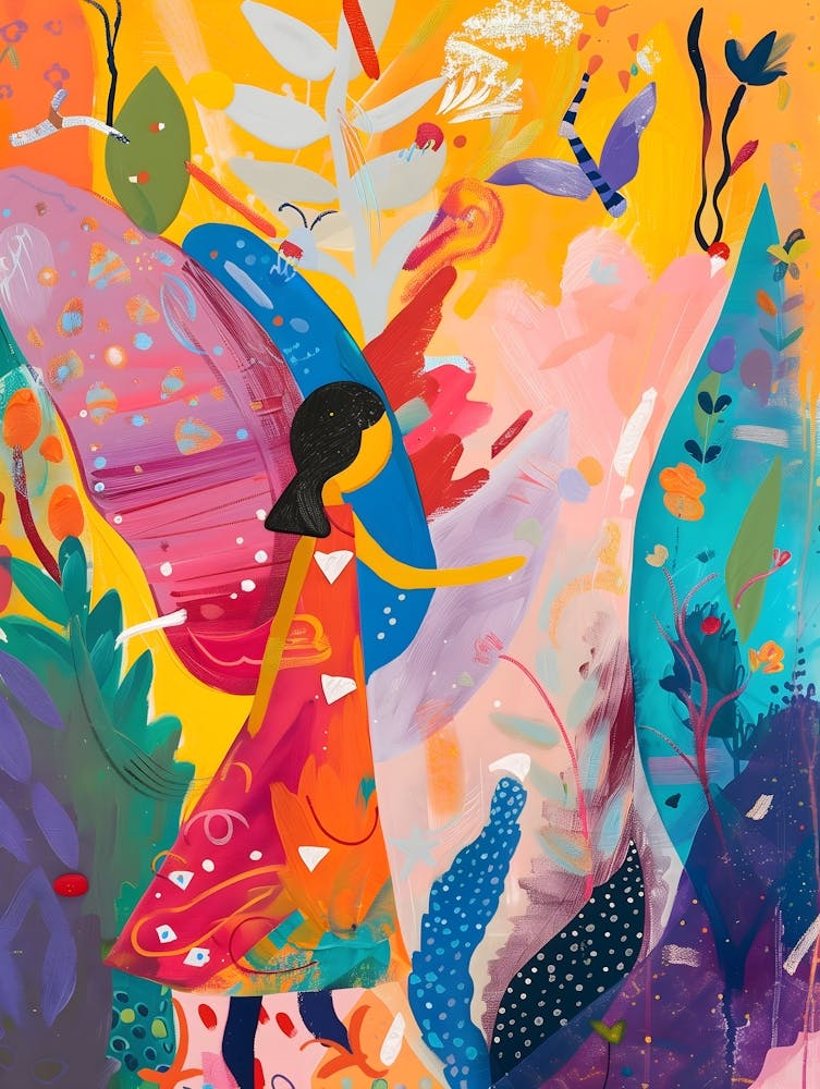 Matisse Inspired, Angel In The Forest, Fauvism Style Art Print by ...