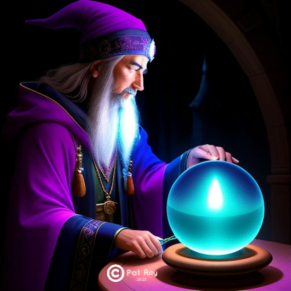 Wizard With A Crystal Ball Art Print by Pray – Fy!
