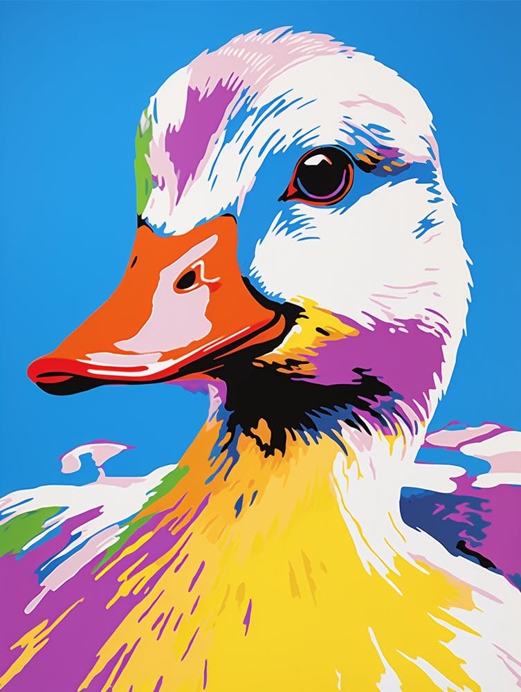 Andy Warhol Style Bird Duck 1 Art Print by Feathered Muse – Fy!