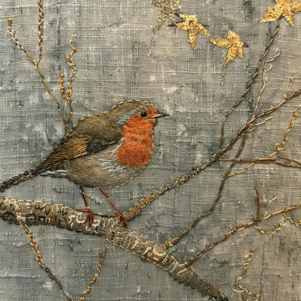 Robin On Branch Art Print by Moving Clouds Art – Fy!