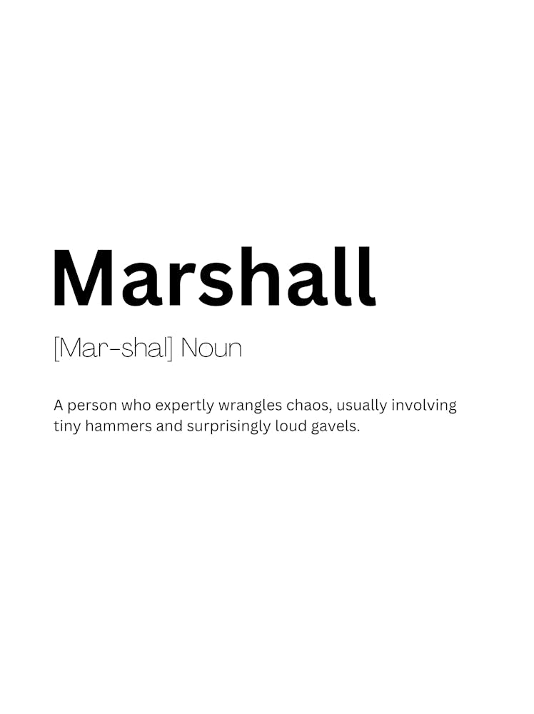 Marshall Definition Meaning Art Print by Kaigozen – Fy!