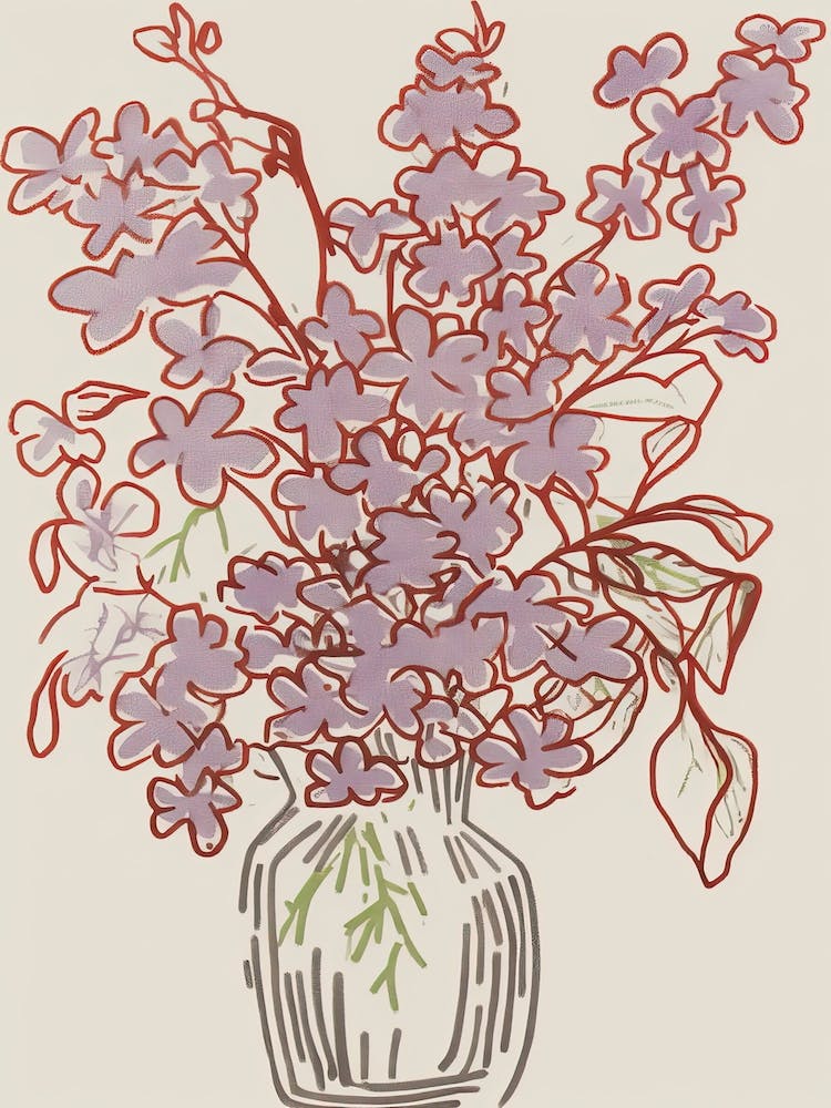 Floral Still Life Sketch Line Art 22 Art Print by Fusion Designs – Fy!