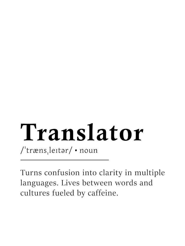 Translator Definition Poster - Dictionary Art Print by Fy!