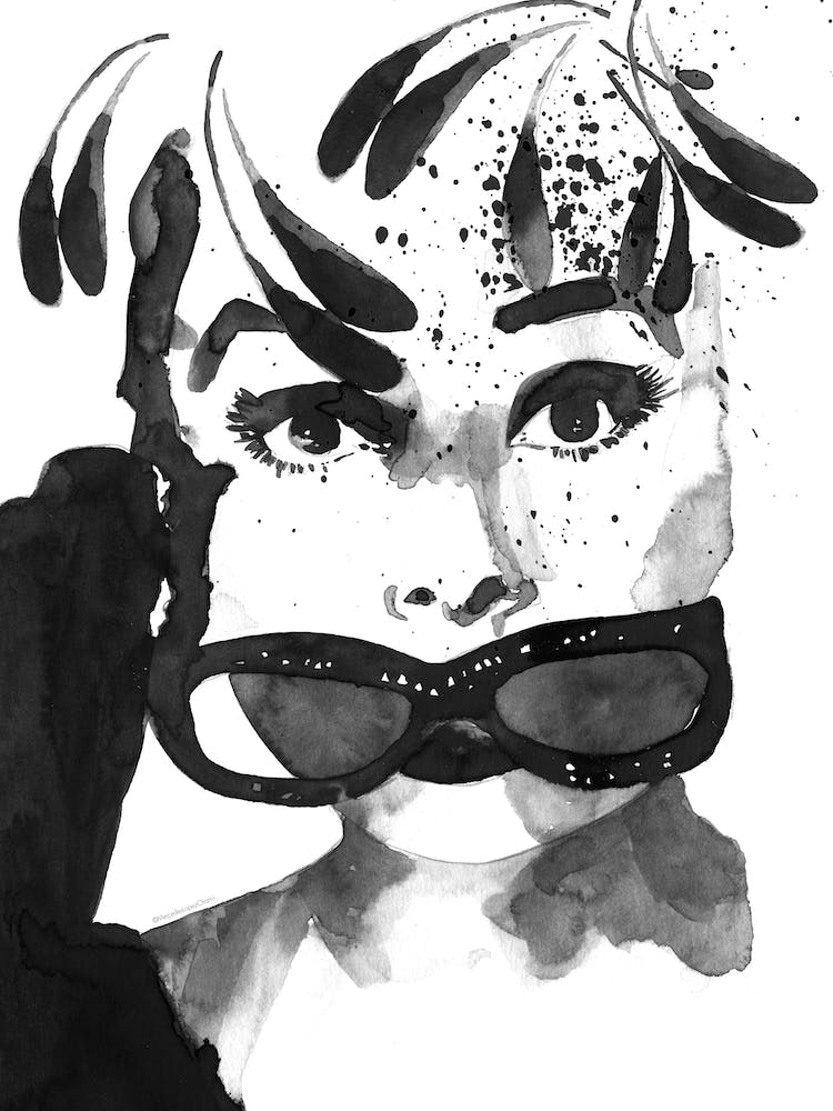 Audrey Feathers Art Print by Mercedes Lopez Charro – Fy!
