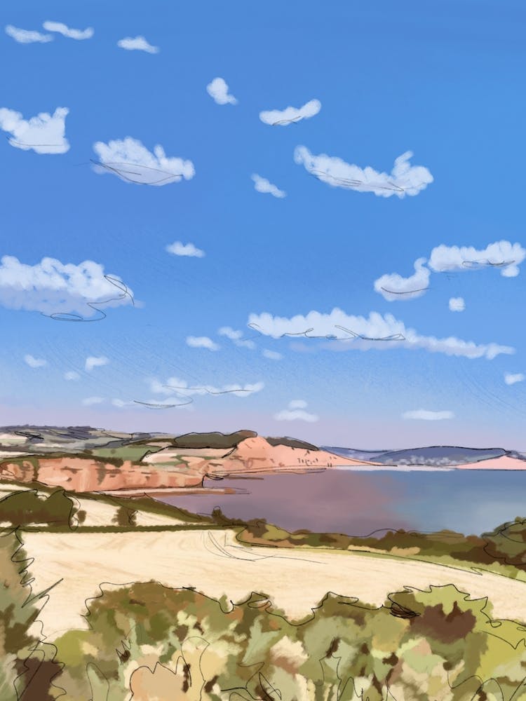 Ladram Bay Art Print by Ellie Swatland – Fy!