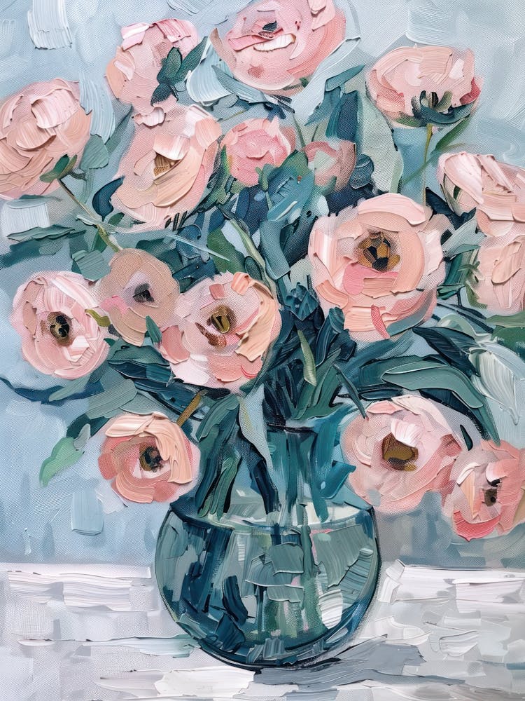 A World Of Flowers Ranunculus 3 Painting Art Print by ArtEra Creations ...