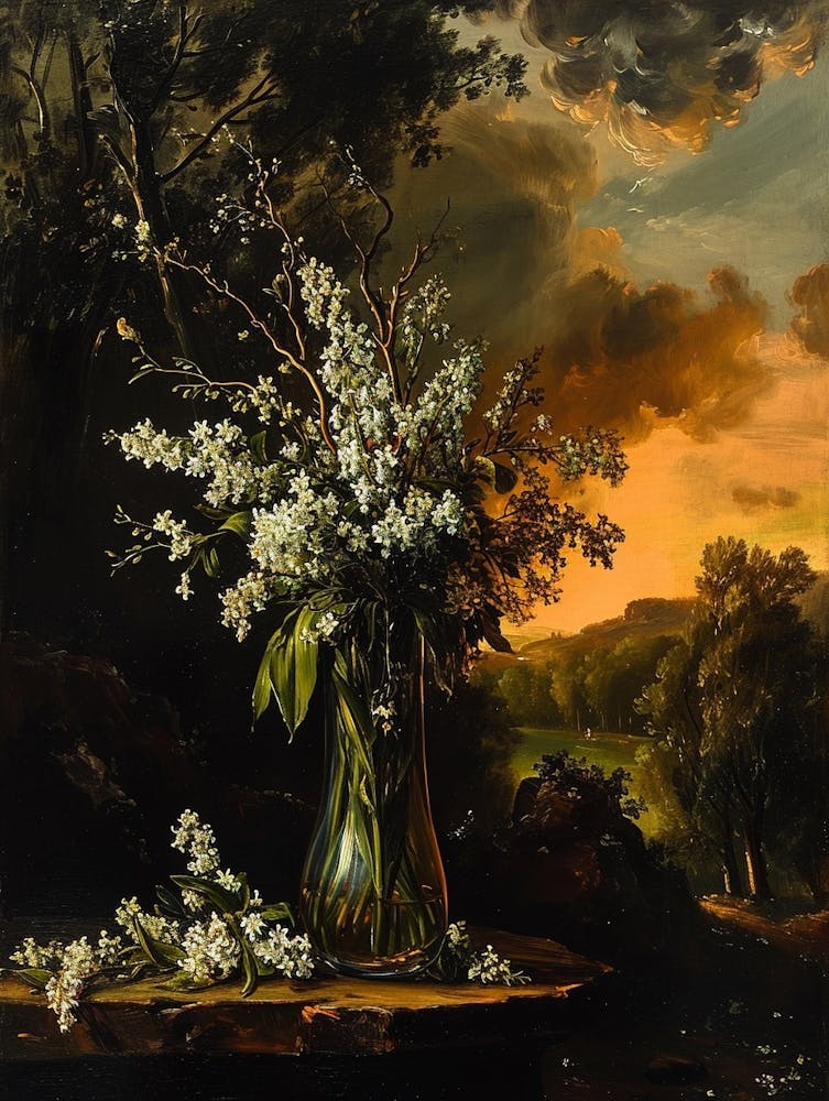 Baroque Floral Still Life Lily Of The Valley 4 Art Print by Botanic ...
