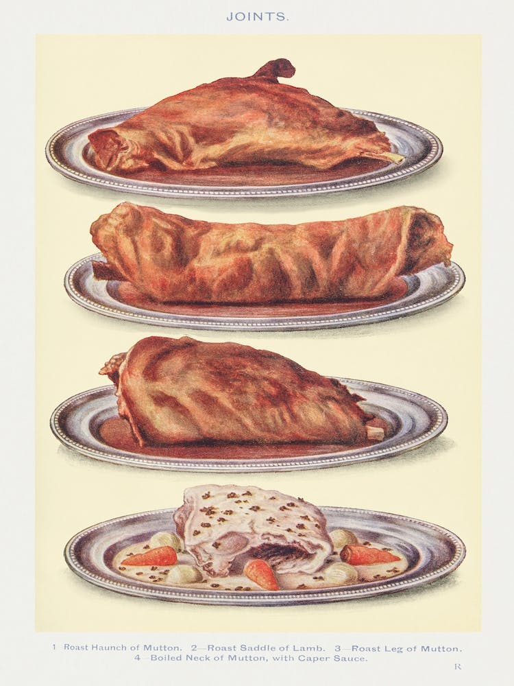 Joints Roast Haunch Of Mutton Art Print by Fy! Classic Art Prints and ...