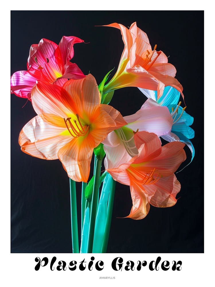 Bright Inflatable Flowers Poster Amaryllis 2 Art Print by Botanic ...