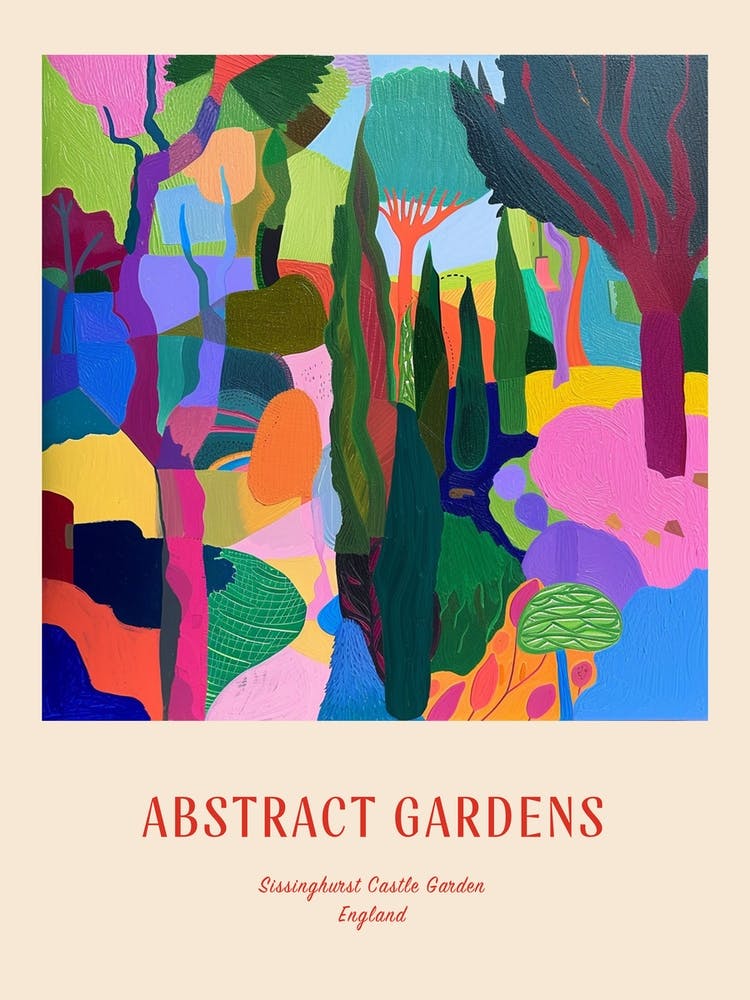Colourful Gardens Sissinghurst Castle Garden England 2 Red Poster Art ...