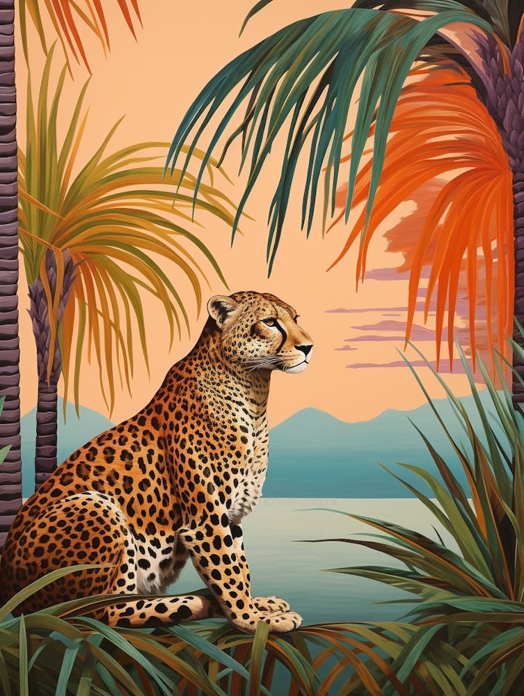 Cheetah 1 Tropical Animal Portrait Art Print by Tropic of Eden – Fy!