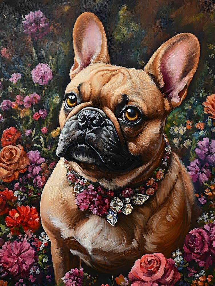 Frenchie And Flowers 5 Art Print by S.K. Coghlan – Fy!