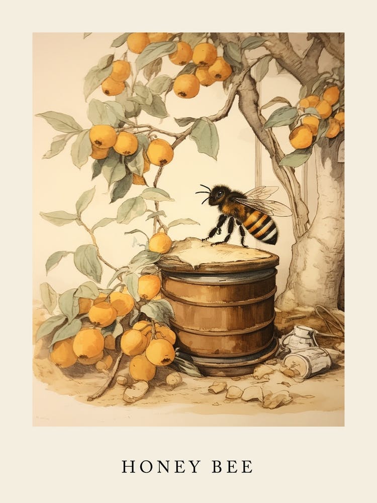 Beatrix Potter Inspired Animal Watercolour Honey Bee 1 Art Print by ...