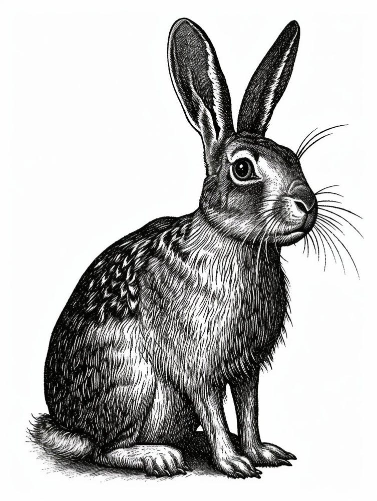 Beveren Blockprint Rabbit Illustration 3 Art Print by Ritual Art Prints ...