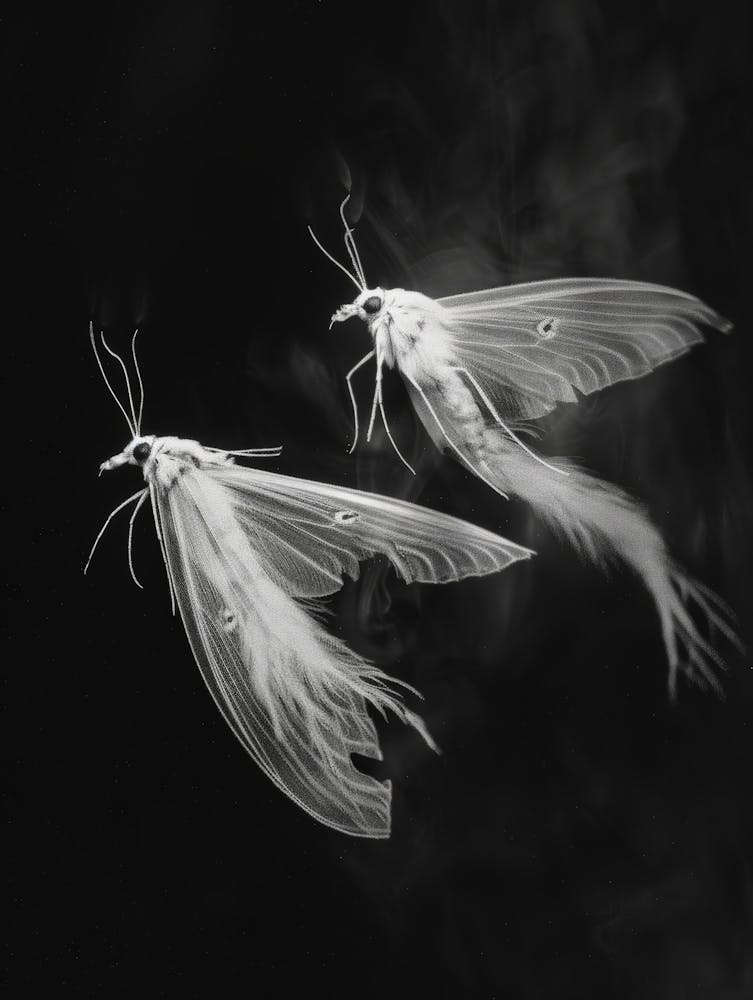 Moths In Flight 3 Art Print by Moving Clouds Art – Fy!