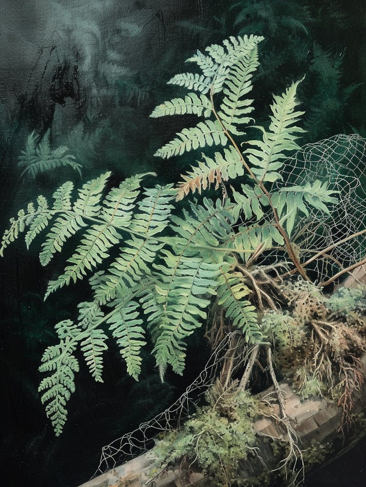 Netted Chain Fern Painting 4 Art Print by Petal Pigments – Fy!