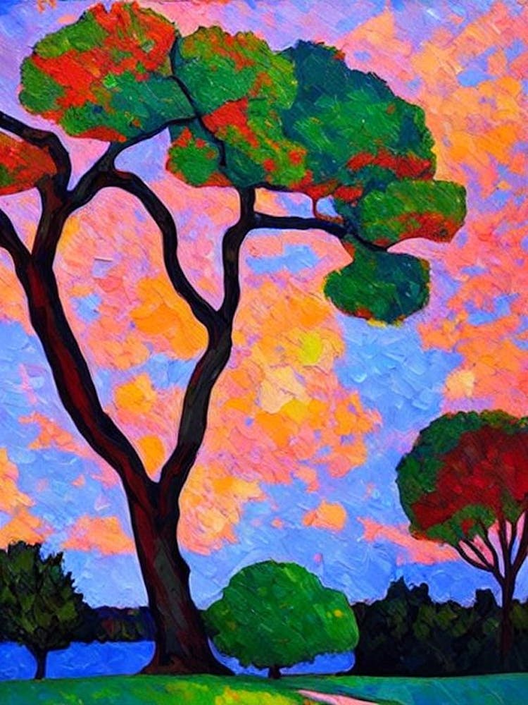 Common Hackberry Tree Cubist Painting Art Print by Arboreal Impressions ...