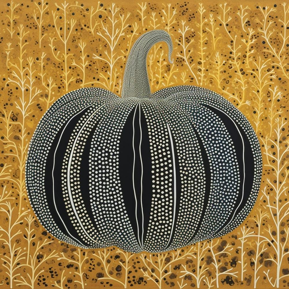 Yayoi Kusama Inspired Pumpkin Black And Orange 11 Art Print by Autumn ...