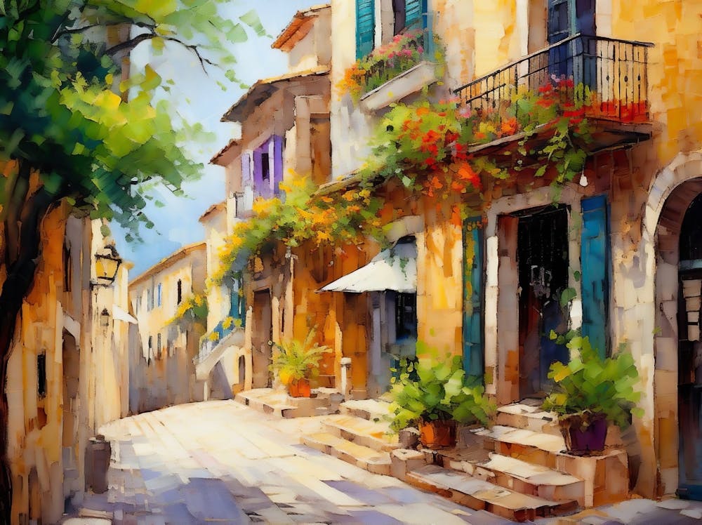 French Cityscape, Vintage Architecture Oil Painting, Urban Wall Decor ...