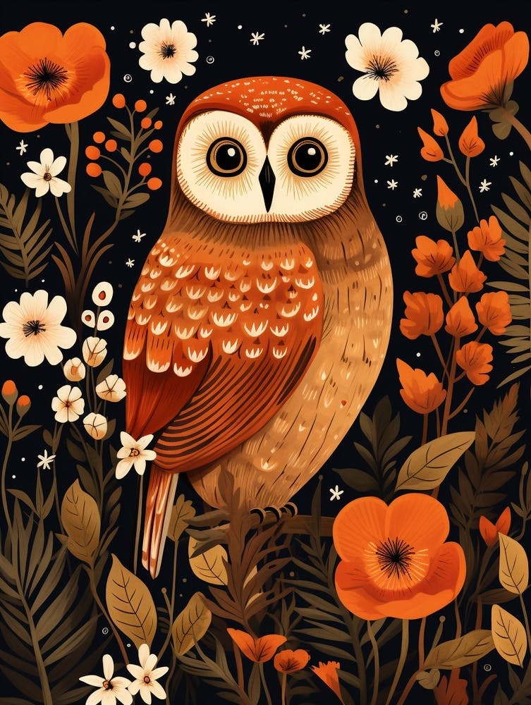 Fall Foliage Owl 2 Art Print by Autumn Aura Prints – Fy!
