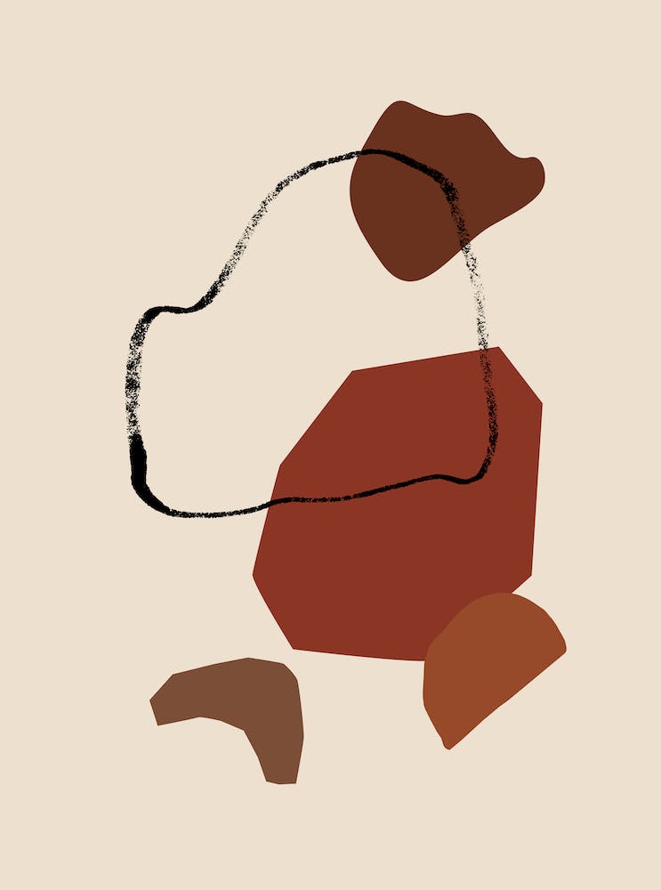 Earthy Shapes 2021 Illustration Art Print by Merle Callesen – Fy!