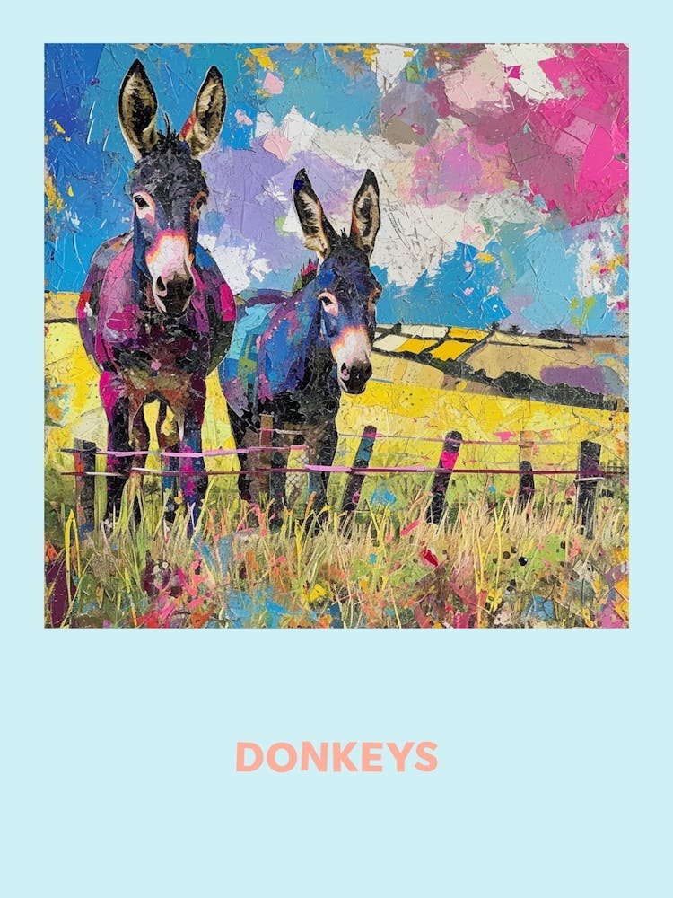 Donkeys Collage Poster 3 Art Print by Bubblegum Kitsch – Fy!