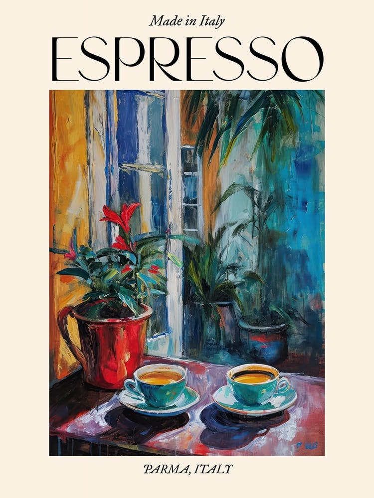 Parma Espresso Made In Italy 4 Poster Art Print by MedArt – Fy!