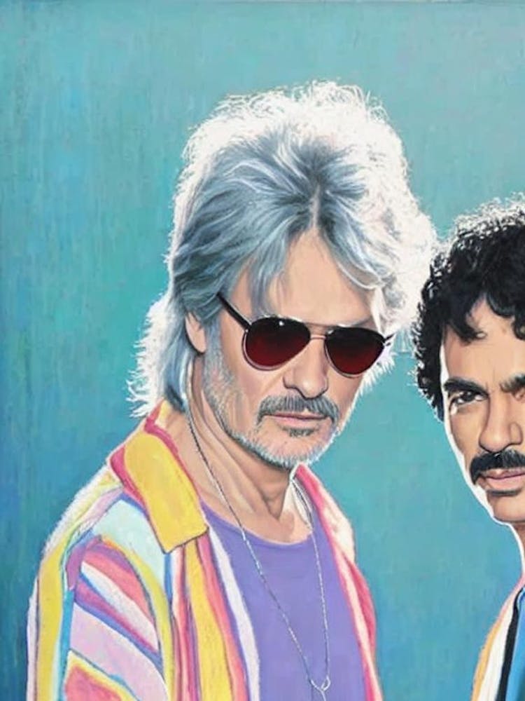 Daryl Hall & John Oates Colourful Illustration Art Print by The Music ...