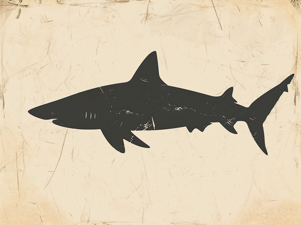 Bull Shark Grey Silhouette 4 Art Print by Energy of the Sea – Fy!