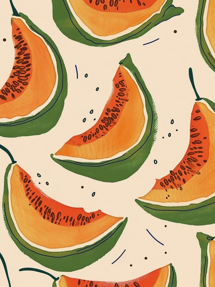 Papaya Pattern Illustration 2 Art Print by Colourful Harvest – Fy!