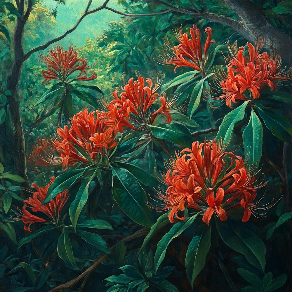 Red Azaleas Art Art Print by Saiful – Fy!