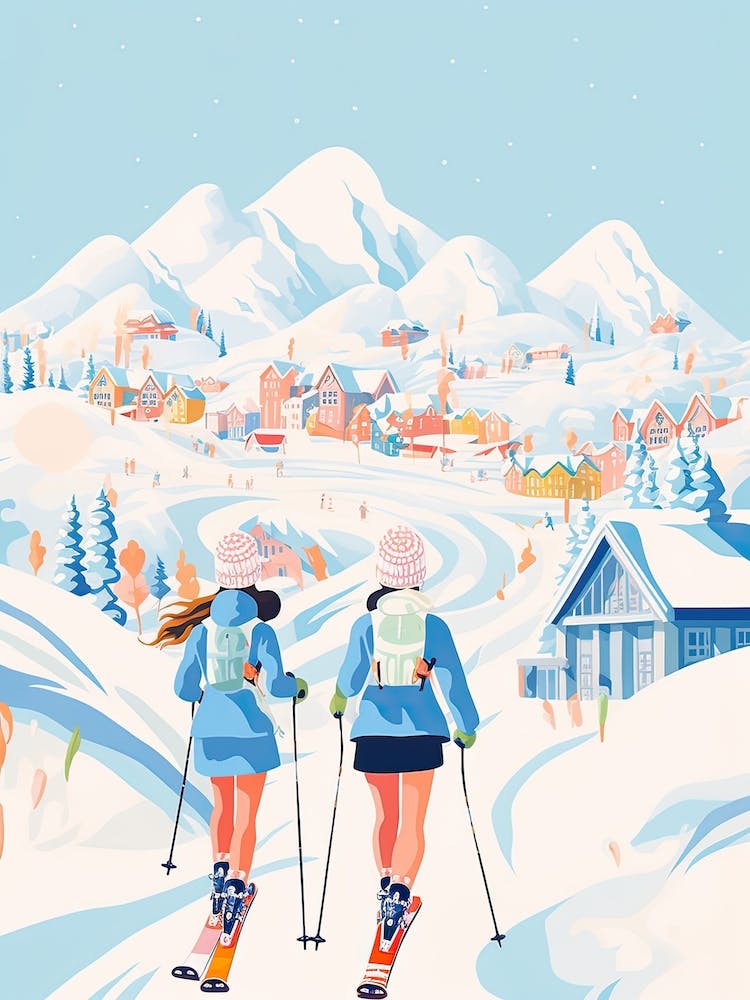 Snowbird Ski Resort Utah Usa, Ski Resort Illustration 0 Art Print by ...
