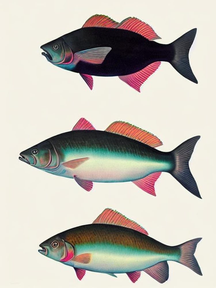 Halibut Vintage Poster Art Print by Sea Life Prints – Fy!