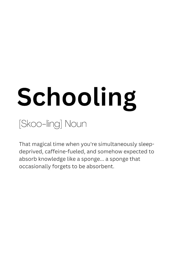 Schooling Definition Meaning 1 Art Print by Kaigozen – Fy!