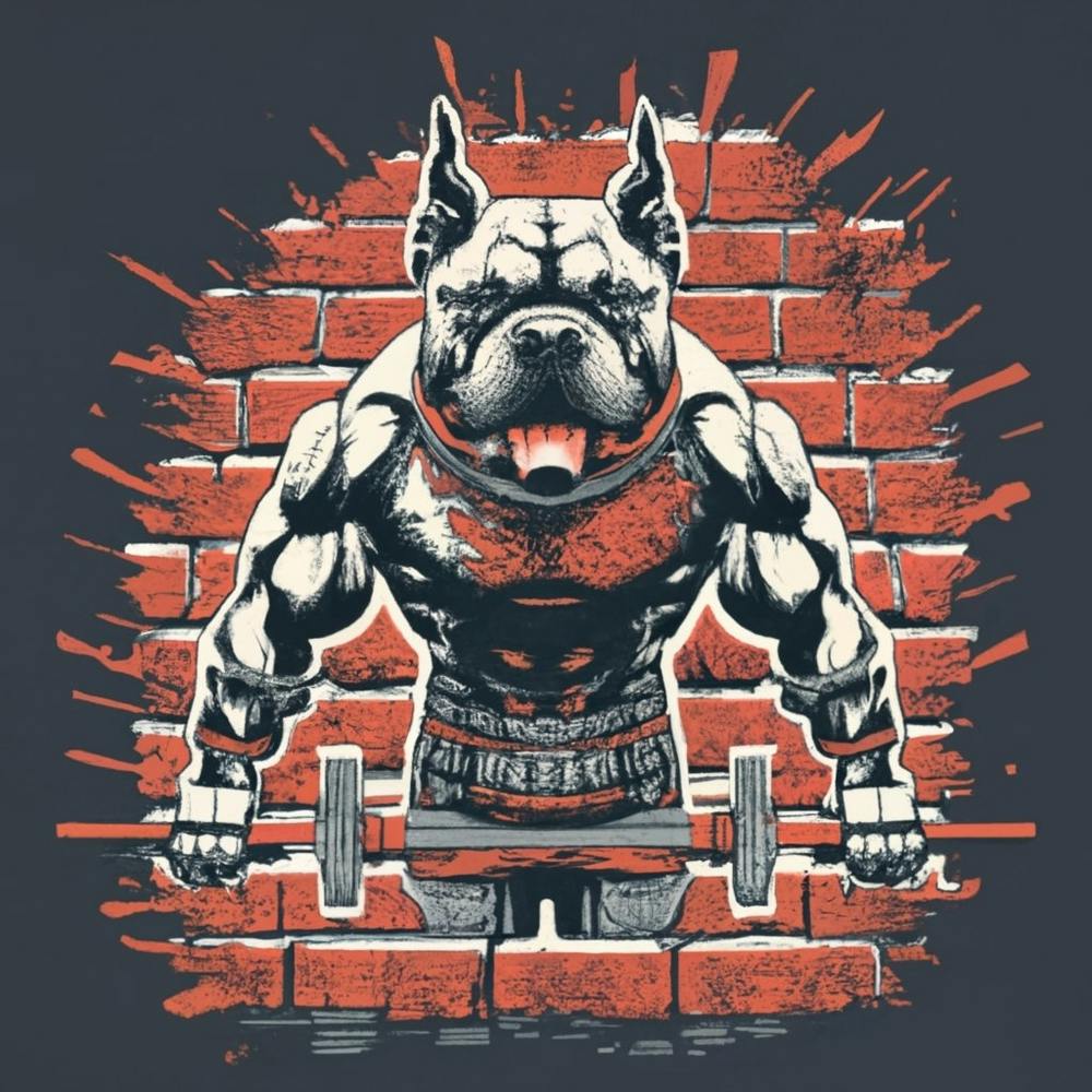 A Warrior Pitbull With Fit Human Body Came Out O Art Print by Hhstudio ...