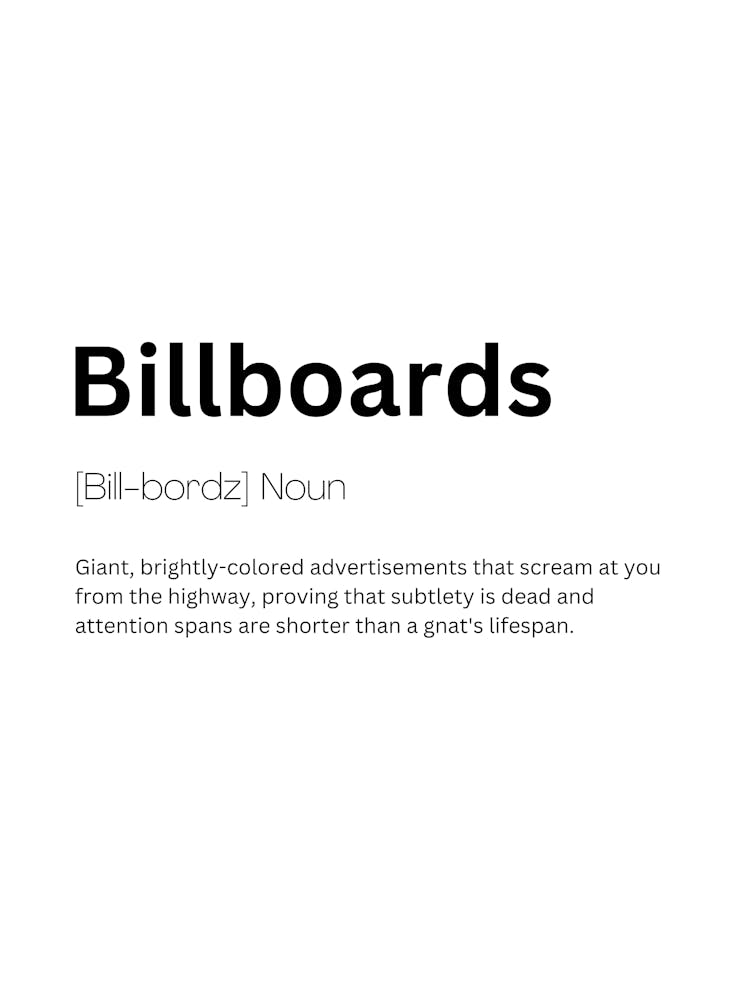 Billboards Definition Meaning Art Print by Kaigozen – Fy!