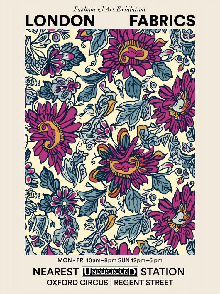 Poster Iris Impress London Fabrics Floral Pattern 2 Art Print by House ...