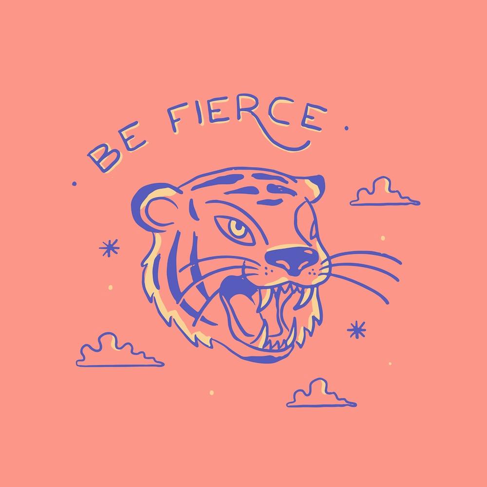 Be Fierce Square Art Print by Flattering Design – Fy!