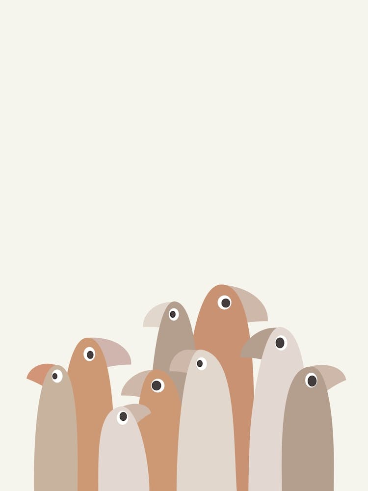 Neutral Minimalist Abstract Bird Flock Art Print by NordicDesignHouse – Fy!