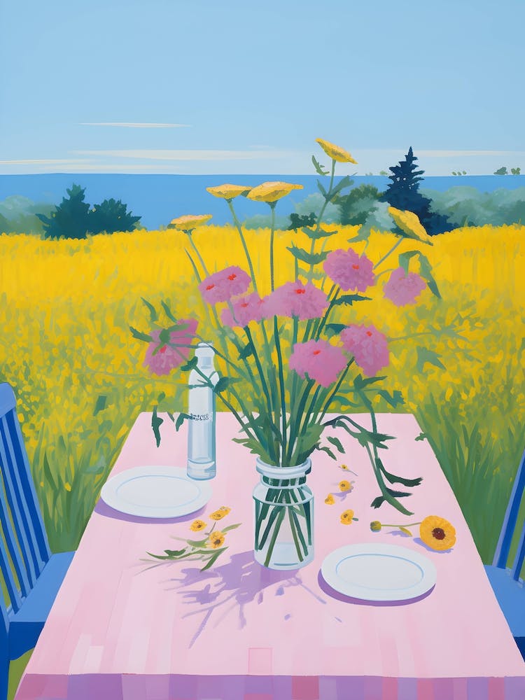 Modern Still life Table Setting Art Print by Printful Perspectives – Fy!