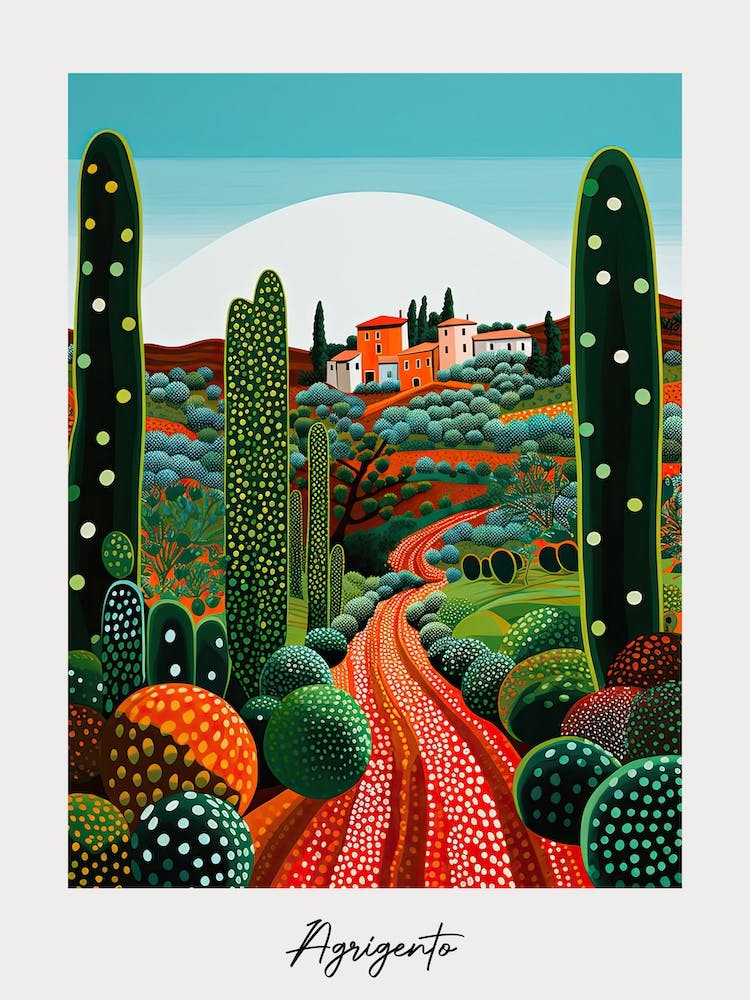 Poster Of Agrigento, Italy, Illustration In The Style Of Pop Art 4 Art ...