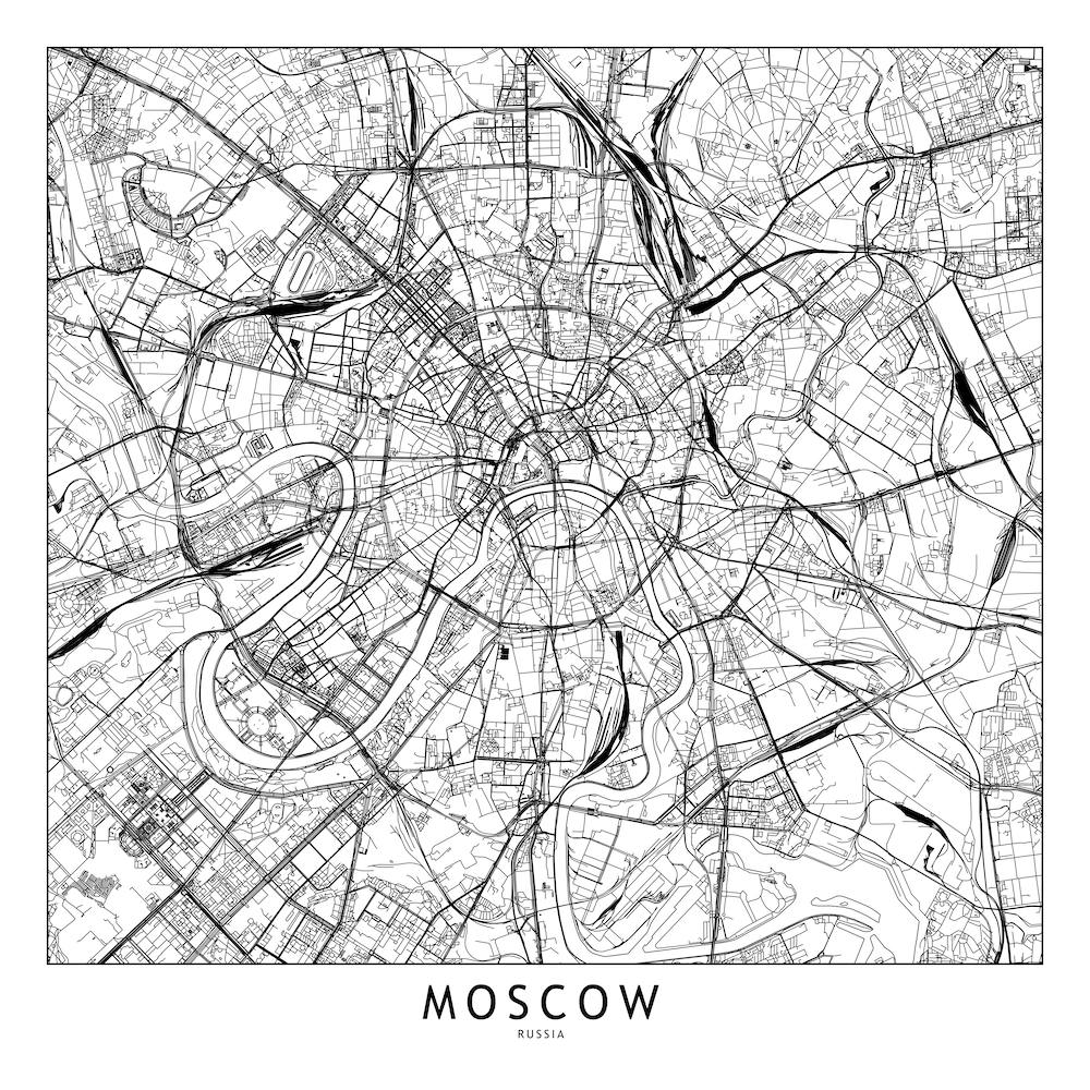 Moscow Map Art Print by multipliCITY – Fy!