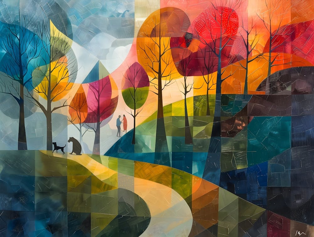 Walk In The Woods, Cubism Art Print by Moisky – Fy!