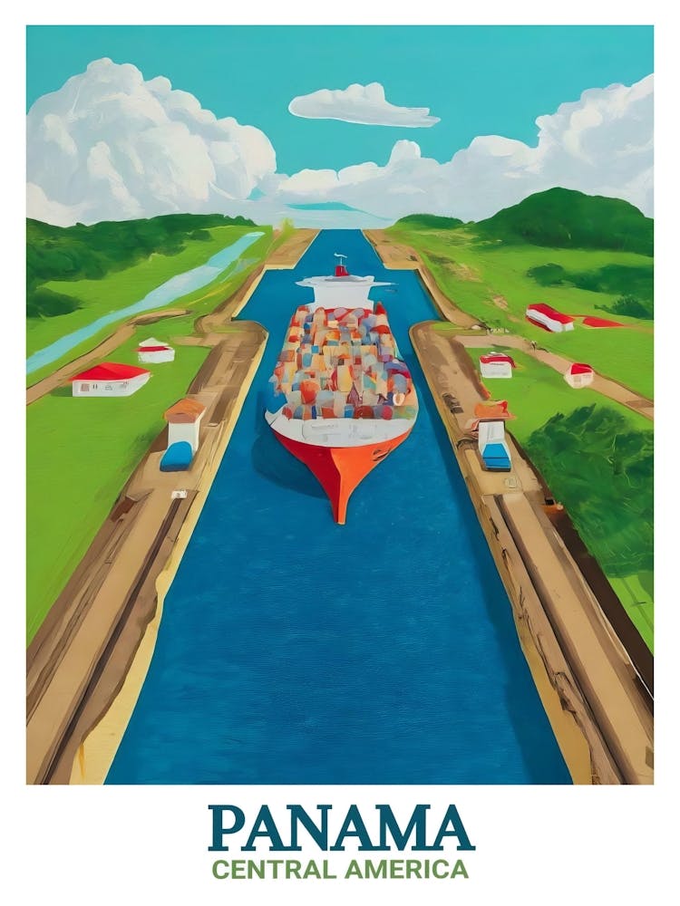 Panama Canal Art Panama Wall Art Panama Print Panama Poster Panama ...