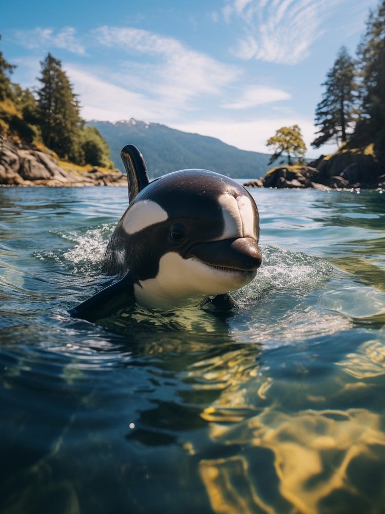 Realistic Photography Of Baby Orca Whale Smiling 1 Art Print by Energy ...