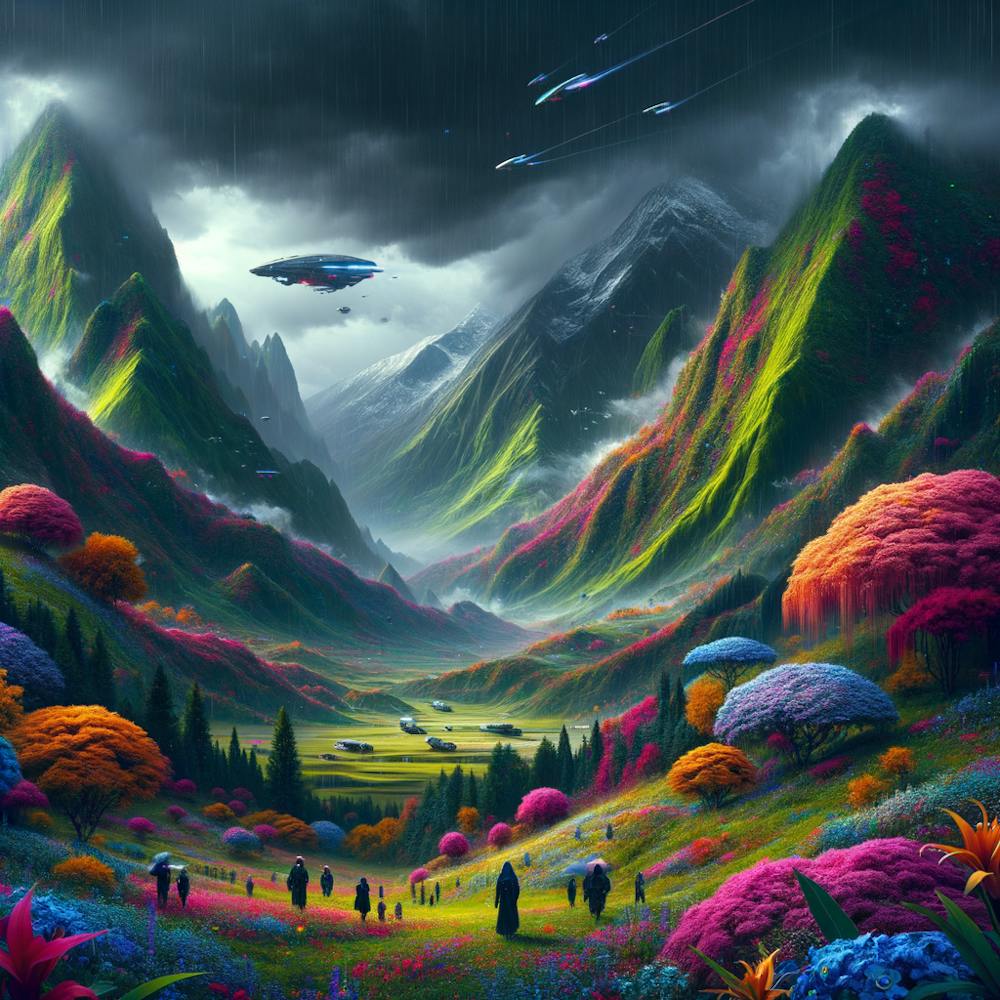 Neon Rain Veil Art Print by anttka4cz – Fy!