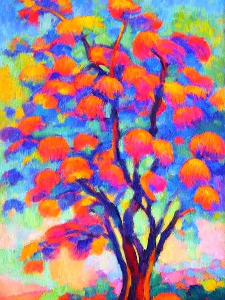 Dawn Redwood 2 tree Abstract Block Colour Art Print by Arboreal ...