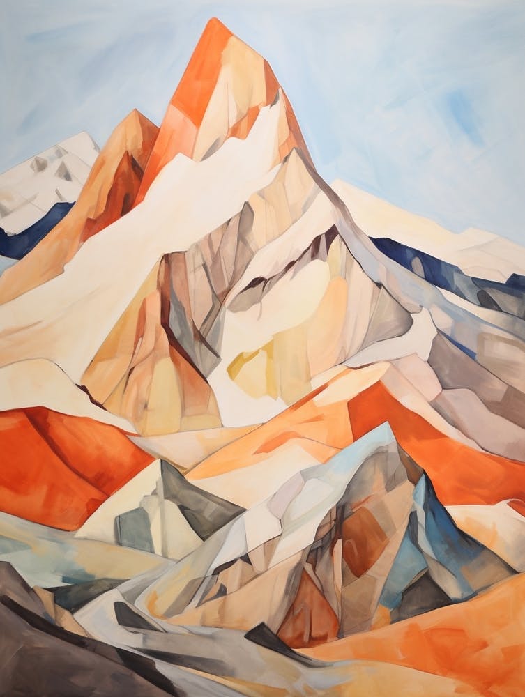 Mount Dickey Usa 2 Mountain Painting Art Print by WanderWall Prints – Fy!