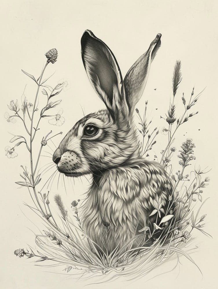 Lionhead Rabbit Drawing 3 Art Print by Ritual Art Prints – Fy!